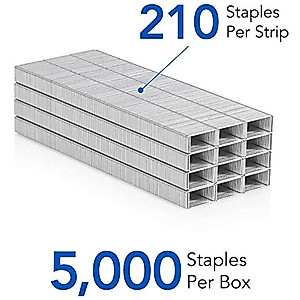 Standard Staples, Chisel Point Standard Staples, 210 Staples Per Strip, 20 Sheets Capacity, 1/4" Length, 5,000 Staples Per Box - 1 Box