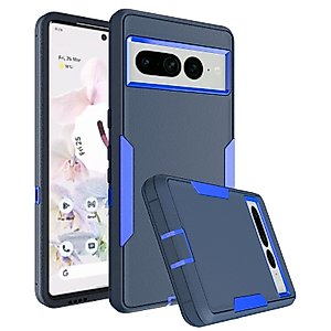 Dahkoiz for Google Pixel 7 Pro Case, with Dust-Proof Port Cover, Full Body Protection Rubber Protective Case for Google Pixel 7 Pro, Blue/Navy