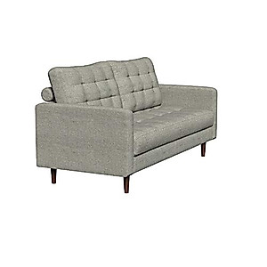 Amazon Brand – Rivet Cove Mid-Century Modern Tufted Apartment Sofa, 72"W, Light Grey