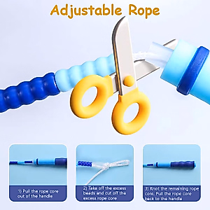 TYSISKNO 2 Pack Jump Rope for Kids Girls and Boys, Soft Beaded Jump Ropes, Adjustable Skipping Rope, Workout and Weight Loss,9.2Ft(Blue&Purple)