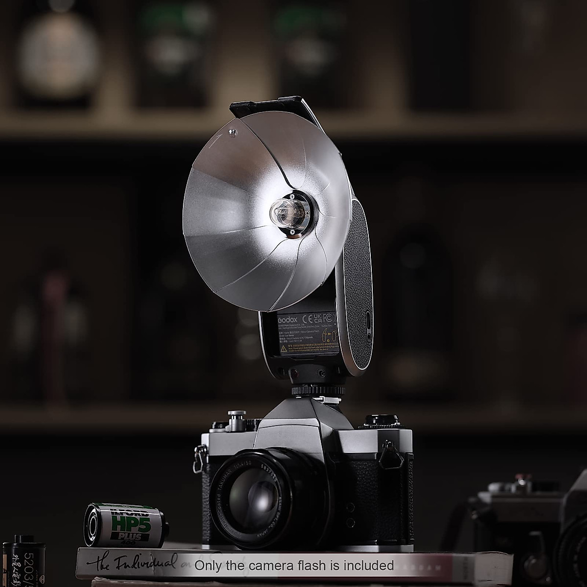 Godox Lux Senior Retro Camera Flash GN14 Color Temperature 6000K Auto & Manual Flash Modes 1/1-1/64 Flash Power 28mm Focal Length Replacement for Canon Nikon Sony Fujifilm Cameras + Cleaning Kit