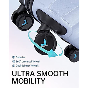 BAGSMART Carry On Luggage, PC Hardside Suitcase Airline Approved, 20 Inch Carryon Luggage with Spinner Wheels, Travel Luggage Hard Shell Lightweight Rolling Suitcases for Men Women (Purple)