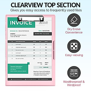 Sooez Clipboard with Storage, Heavy Duty Cleaview Clip Boards 8.5x11 with Dual Storage, Dry Erase Plastic Nursing Clipboard, High Capacity Clipboards Folder for Teacher Nurse, School & Office Supplies