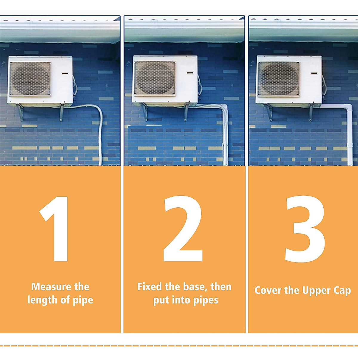 AC Parts 4'' 17 Ft Mini Split Line Set Cover, PVC Decorative Pipe Line Cover Kit for Ductless Mini Split Air Conditioner Accessories, Central AC and Heat Pump