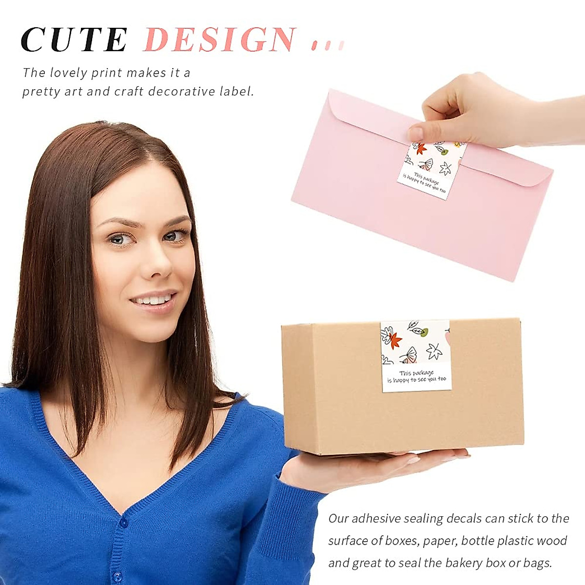 100PCS Box Seal Stickers, Rectangle Leaf Pattern Bag Package Labels, Decorative Baking Sealing Decals for Business Letter Envelope Seal Gift Packaging Customer Mailer Box Retail Bag (Leaf Sticker 2)