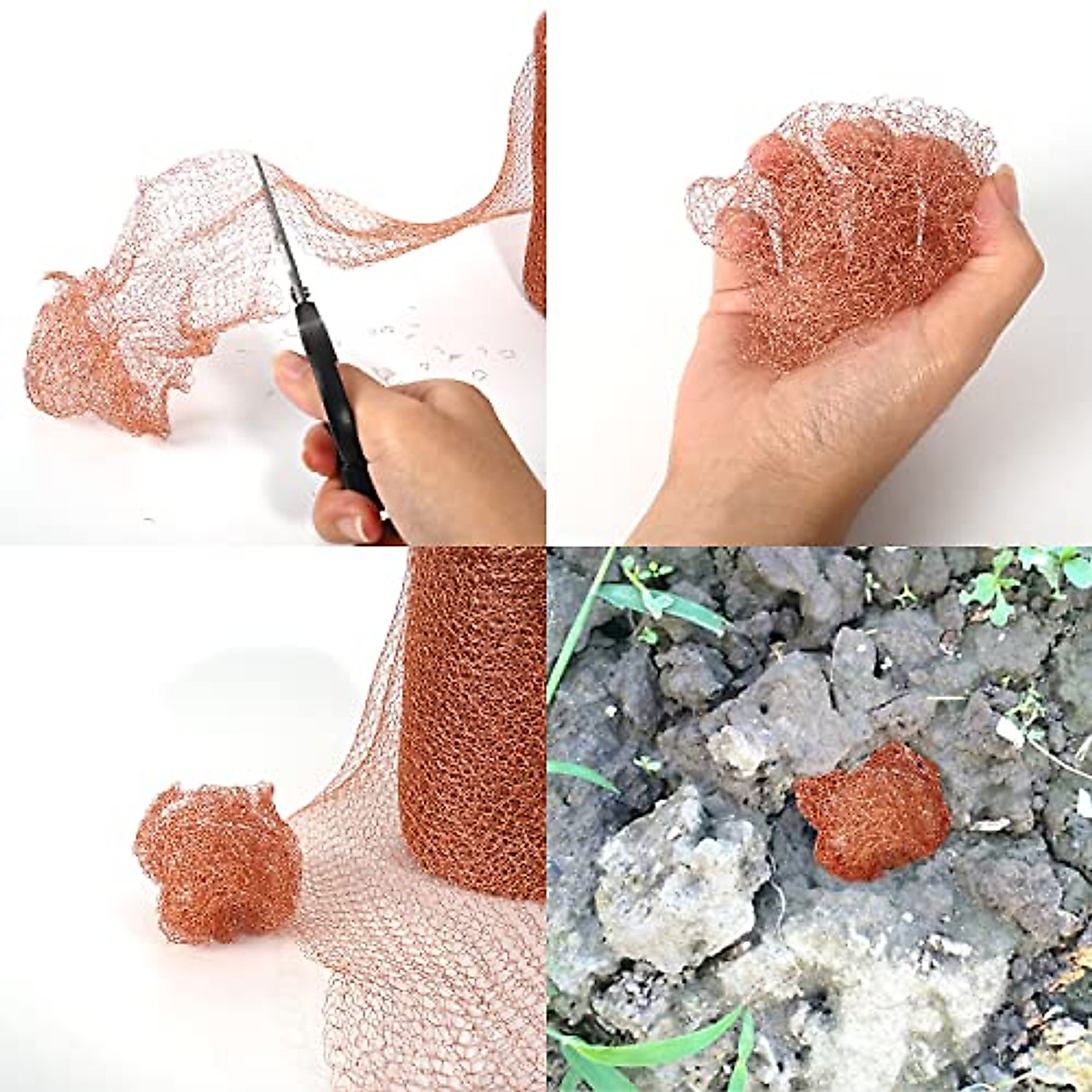 Copper Mesh - 5" X 49" Rodent Mesh, Sturdy Pure Copper Stuff-fit Wire Mesh for Gap Copper Blocker Fill Fabric, Double Layer Copper Fabric Wool Hole Filler Used for Garden, Decor and House