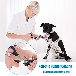 Dog Nail Clippers and Trimmer Set, Anipaw Stainless Steel Non Slip Handles & Razor Sharp Blades, Safety Guard to Avoid Over-Cutting, Grooming Tool for All Small Large Pets, Free Nail File