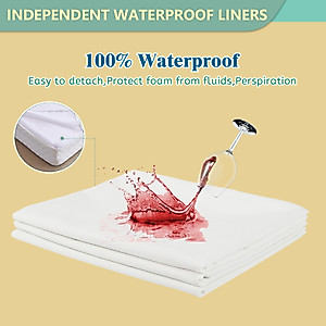 jela Foldable Mattress Trifold Mattress Full Size, Waterproof Folding Mattress Memory Foam 53＂x75＂x4＂, 4 inch Waterproof Floor Bed with Storage Bag, tri Folding Mattress for Guest Bed, RV, Camping