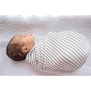 Large Premium Knit Baby Swaddle Receiving Blanket Grey and White "Everest" by Copper Pearl