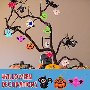 48Pcs Halloween Party Favors, Fidget Toys Bulk Mini Pop Bubbles with Keychain, School Classroom Prizes Box Fidgets Toys for Kids Toddlers Adult, Goodie Bag Stuffers, Treasure Chest box, Halloween Toys