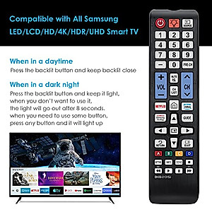 (BN59-01315J) Universal Remote Control with Backlit for Samsung TV Remote Control Replacement All Samsung LCD LED HDTV 3D Smart TVs Models