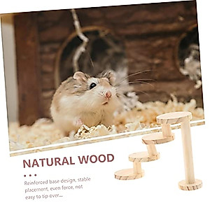 Balacoo Hamster Toy Chinchilla ladders Small Animal Climbing Ladder Chinchilla Rat Platform pet cage Playing Ladder Hamster Climbing Toys pet Toy to Rotate Platform Ladder Wood