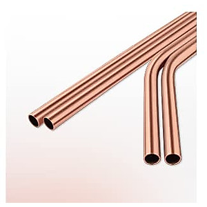 2activelife Copper Straws, Pure Copper Drinking Straws Gift Set Food Safe 8.5inch Long Handcrafts Bent and Straight Copper Straws with Cleaning Brush(2Bent+2Straight)