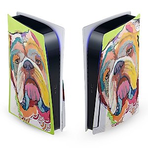 Head Case Designs Officially Licensed Michel Keck Bulldog Art Mix Vinyl Faceplate Sticker Gaming Skin Case Cover Compatible with Sony Playstation 5 PS5 Disc Edition Console