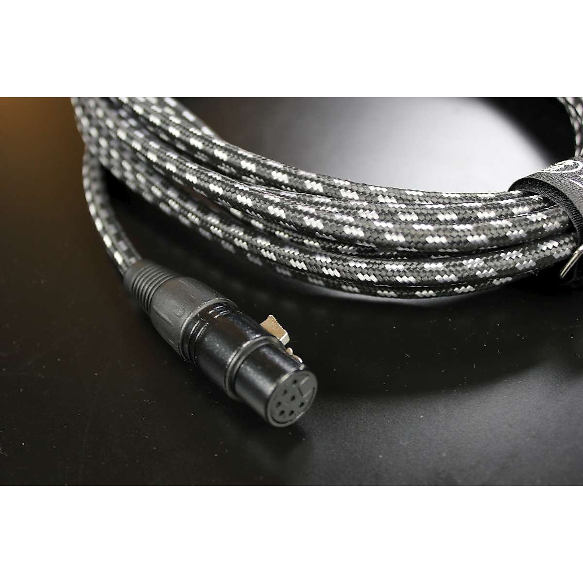 7 Pin XLR 20ft Female to Male Vacuum Tube Microphone 20' Cable Cord Black Tweed