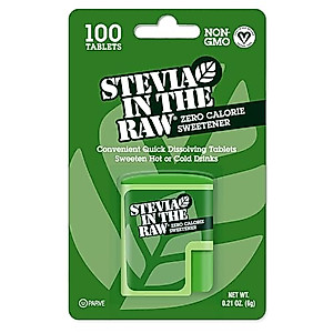 Stevia In The Raw Tablets, Zero Calorie Natural Sweetener, Sugar Substitute for Coffee, Baking, Hot & Cold Drinks, Non-GMO, Vegan, Gluten-Free, Keto, 1-Pack (100 Tablets) (1 Pack)