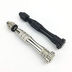 KINGFOREST Pin Vise Hand Drill for Resin Casting Molds, Steel Hand Drill with 20 PCS Drill Bits (0.8-3 mm), for Wood, Manual Work DIY, Jewelry, Assembling, Model Making（Silver）