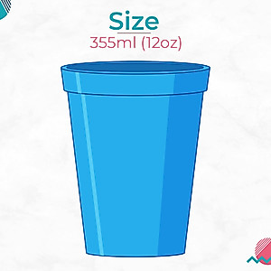 Trimming Shop Disposable Paper Cups Shiny Foil Metallic Silver Paper Cups 12oz (355ml) Party Cups Disposable Party Tableware for Indoor, Outdoor Dining, Birthday, Wedding, BBQ, Garden Party, 8pcs