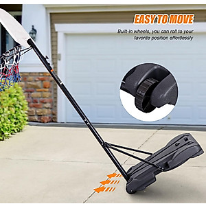 Kids Portable 5.4-7 Ft Height Adjustable Basketball Hoop Stand, 28 Inch Backboard, Basketball Goals Indoor/Outdoor