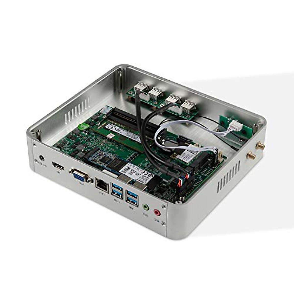 KINGDEL Smart Design Mini Desktop Computer, Fanless Mini PC with i3 7th Gen. CPU, 16GB RAM, 256GB SSD, 4K: 4096x2304, HD Port, VGA, LAN, All Metal Body