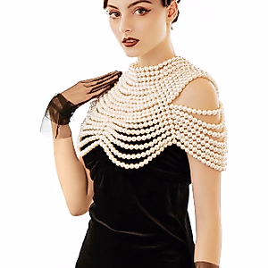 BABEYOND Women’s Pearl Body Chain – Fashion Necklace Top Shawl Handmade Jewelry for Women