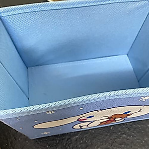 Kerr's Choice Collapsible Storage Bin Kawaii Storage Box Blue Foldable Baskets | Kawaii Office Desk Room Decoration Cute Room Decor