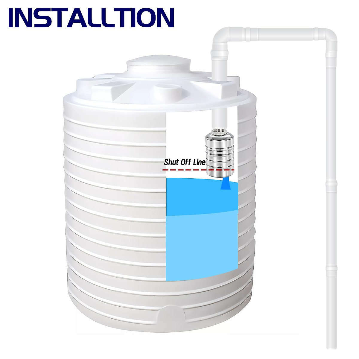 1/2 Inch Water Float Valve 304 Stainless Steel Automatic Water Level Control Valve No Need Electricity Water Level Controller Valve Auto Fill Shut Off Mini Float Valve for Water Tank,Pool,Pond,Tower