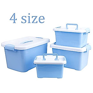 WUWEOT 4 Pack Plastic Storage Bin with Lid, Latch Boxes Storage Container With Handles, Stackable Totes for Toys Art Crafts Tools Pantry