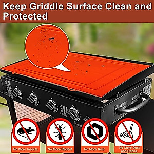 MDSTREE 36" Griddle Mat Silicone for Blackstone, Food Grade Silicone Mat, Customizable Size 36", 28",22", Protect Griddle from Rodents, Insects, Debris, and Rust, All Season Protective Cover