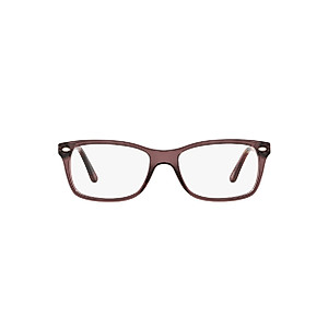 Ray-Ban RX5228 Square Prescription Eyeglass Frames, Opal Brown/Demo Lens, 55 mm