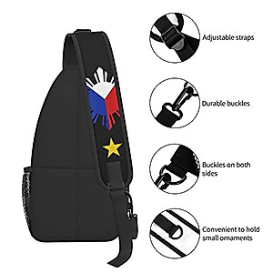 Cute Philippines Flag Sling Bag Crossbody Chest Bag Travel Hiking Daypack Filipino Shoulder Bag for Women Men