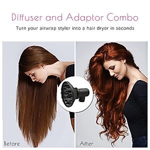 Diffuser and Adaptor Compatible with Dyson Airwrap Attachments, Converting Your Air Wrap Curling Styler to A Hair Dryer
