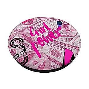 Pink Girl Power Money Baddie Bad Girl Aesthetic Boss Babe PopSockets Swappable PopGrip