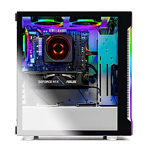 SkyTech Archangel 3.0 Gaming Computer PC Desktop - Ryzen 5 3600 6-Core 3.6GHz, RTX 2060 6G, 1TB SSD, 16GB DDR4 3000, RGB Fans, AC WiFi, Windows 10 Home 64-bit, White