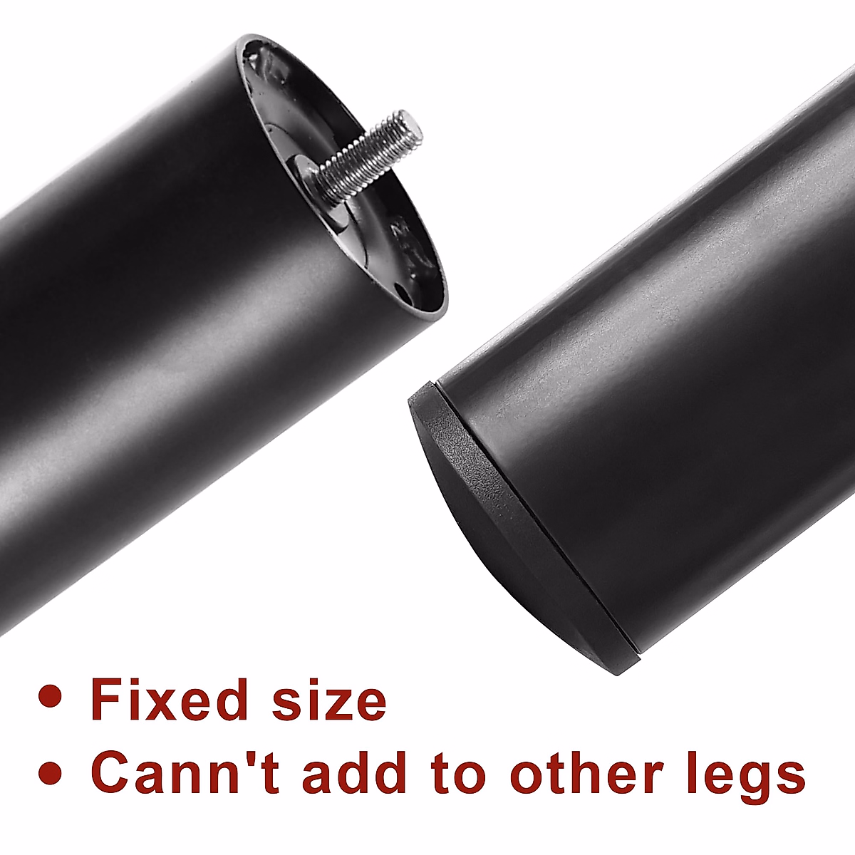 Skuehod 3 Inches Metal Bed Legs Replacement for Electric Adjustable Bed Base Frame, Thick Heavy Duty Bed Frame Support Legs (3 inches, M8 Thread)