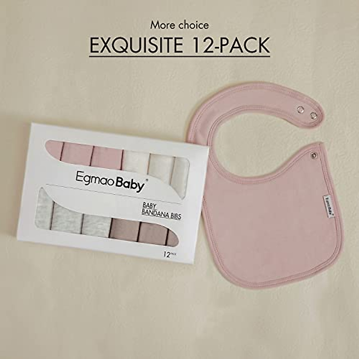 Baby Bibs with Snaps,Organic Cotton Bandana Bibs for Baby Girls, Super Soft Absorbent Snap Bibs for Newborns and Toddlers, Adjustable,Machine Washable