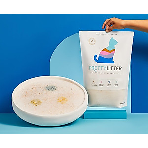 PrettyLitter Health Monitoring Cat Pet Litter (6 lbs), Unscented, Silica Gel, House-cats, Litter
