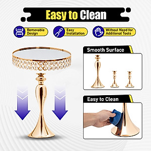 GNJINX 10PCS Gold Crystal Cake Stand - Elegant Display Tower for Cupcakes, Pastries & Candies - Perfect for Weddings, Birthdays, Baby Showers, Anniversaries & Christmas