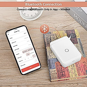 XINLE Label Maker Machine, Label Maker Bluetooth, D110 Mini Label Maker Machine with Tape, Inkless Waterproof Rechargeable Label Machine for Office, Storage, Home, Shipping, Mailing (White)