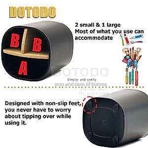 Dotodo Bamboo Toothbrush Holders for Bathrooms - 3 Slots Multifunctional Tooth Brushing Holder Detachable for Easy Clean | Toothbrush Organizer Stand with Anti-Slip Base for Shower, Family, Kids etc