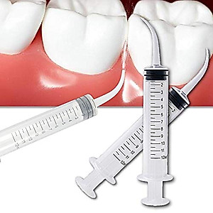 9 Pack 12ml/cc Dental Syringe with Curved Tip & Measurement Disposable Graduated Dental Irrigation Syringe for Oral Dental Care, Tonsil Stones Removing, Lab, Feed Small Pet (9 Pack-Curved-Measurement)