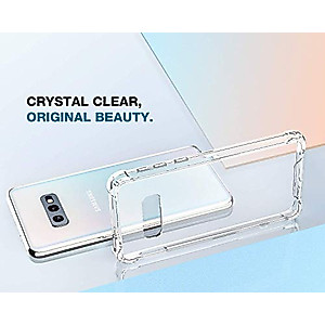 KIOMY Galaxy S10E Case Ultra Crystal Clear Shockproof Bumper Protective Phone Cover Hybrid Design Hard PC Back with Flexible TPU Raised Bezel & Enhanced Corners for Samsung Galaxy S10e Slim Fit Skin