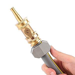 High Pressure Hose Nozzle with Hose Shutoff Valve, Brass Heavy Duty Spray Nozzles for Garden Hose, Water Hose Nozzle, 3/4" GHT Jet Nozzle for Hose Outdoor/Outside-2 Set