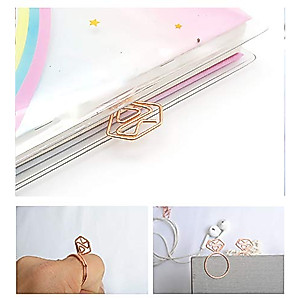 Diamond Ring Shape Small Paper Clips - Cute Paper Clips - Funny Bookmark Marking Clips for Office School Wedding Party Invitation Valentine Decoration - Planner Paperclips (20 pcs) (Diamond Ring)