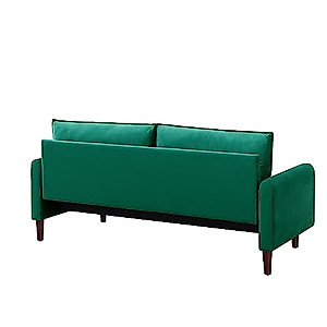 YUNLife&Home Loveseat Sofa,Modern Decor Accent Futon Love Seat Bed for Living Room Bedroom Napping,Tufted Upholstered Small Recliner Couch Furniture,Solid and Easy to Install, Velvet Green 70.9" w