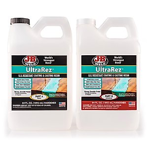J-B Weld UV Tabletop Epoxy Resin, 1 Gallon Kit, Cures Clear, Fast Cure Time, Minimal Bubbling, Scratch & Water Resistant