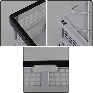 Ucake 34 L Foldable Plastic Collapsible Crate, Stackable Storage Crate, 3 Packs