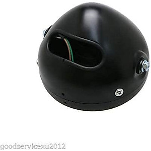 6.4" 12V 35W Old School Grille Retro Motorcycle ATV Side Mounting LED Headlight