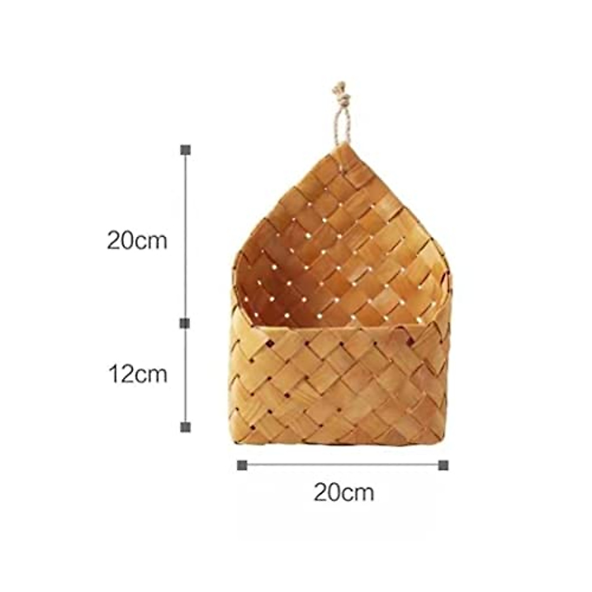 Cabilock Air Plants Hanging wicker basket Hand- Woven Wood Storage Basket Magazine Basket Wall Hanging Flower Holder Wooden Plants Basket for Plants Succulent Wall Decor