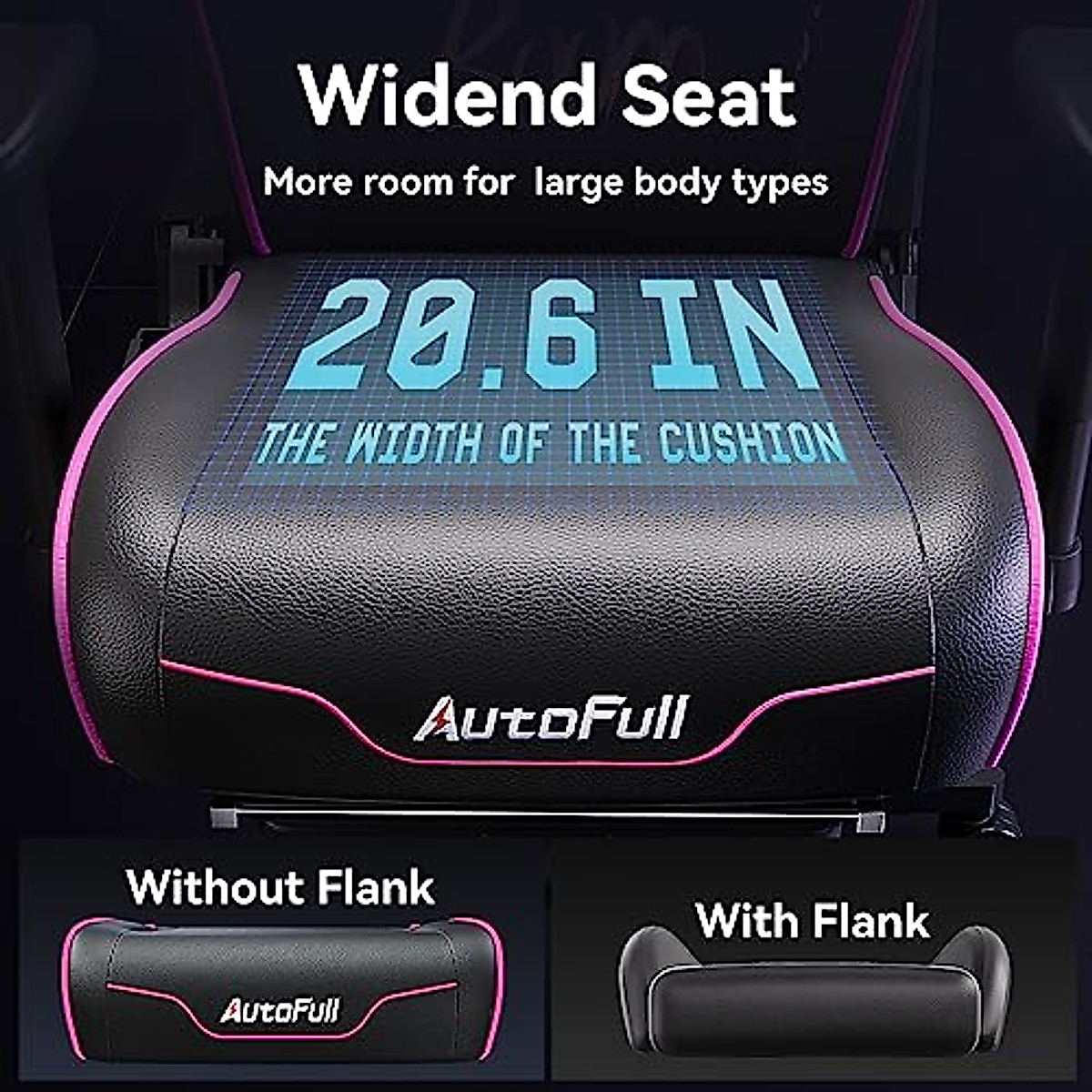 AutoFull C3 Gaming Chair Office Chair with Ergonomic Wingless Cushion PU Leather Racing Style PC Chair with Footrest and Lumbar Support Pillow,Black